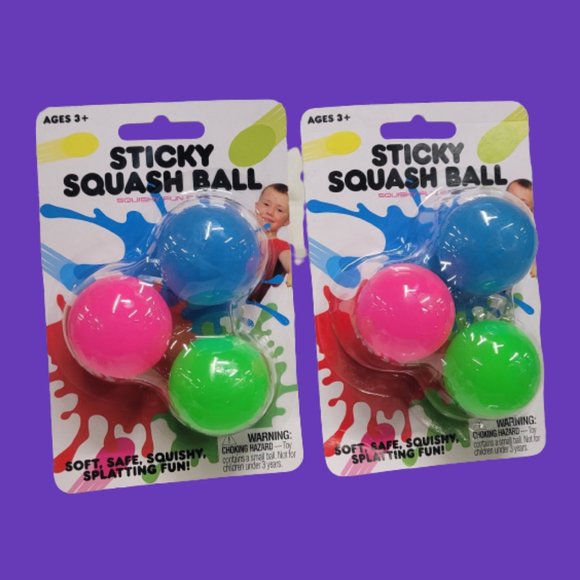 Big Time | Toys | Sticky Squash Ball Throw Em Stick Em 2 Pack Lot 6 ...